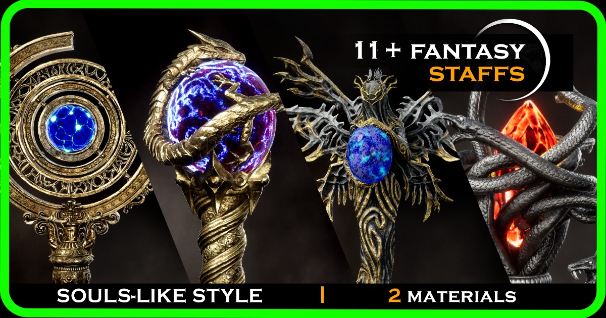 Dark Fantasy Staff | 3D Weapons | Unity Asset Store
