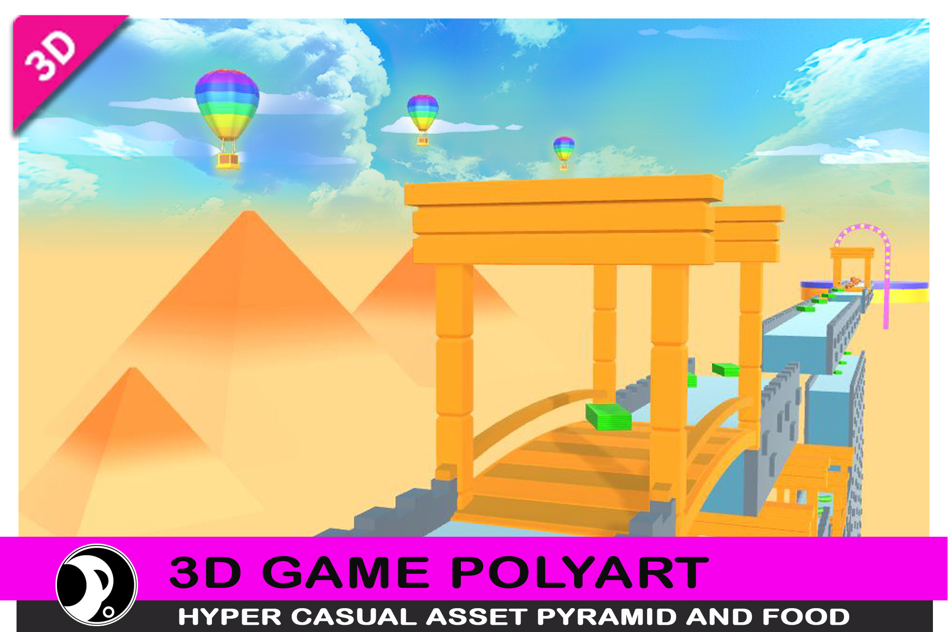 hyper casual asset ( pyramid and Food) | 3D Environments | Unity Asset ...