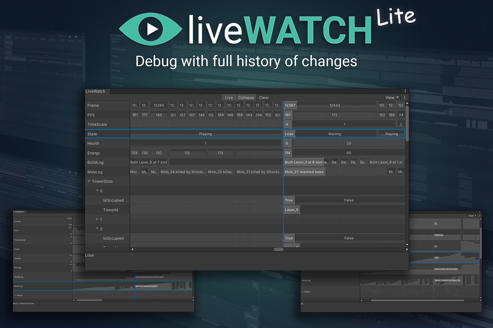 LiveWatch Lite | Debug with full history of changes | Utilities Tools | Unity Asset Store