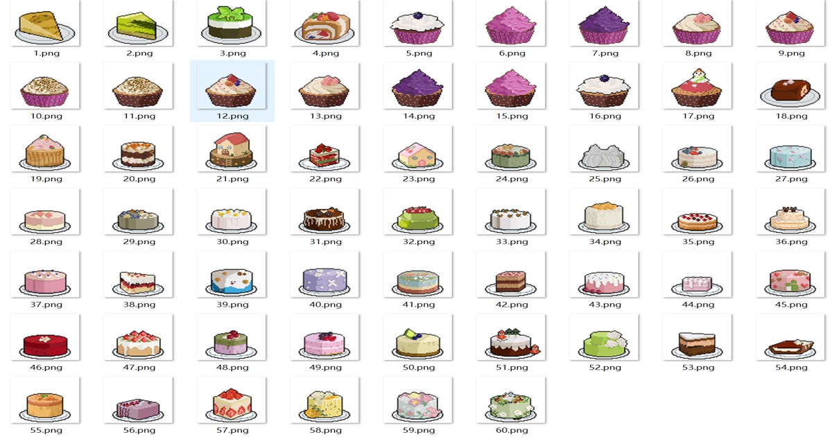 cake icon with pixel art 60 images | 2D Icons | Unity Asset Store