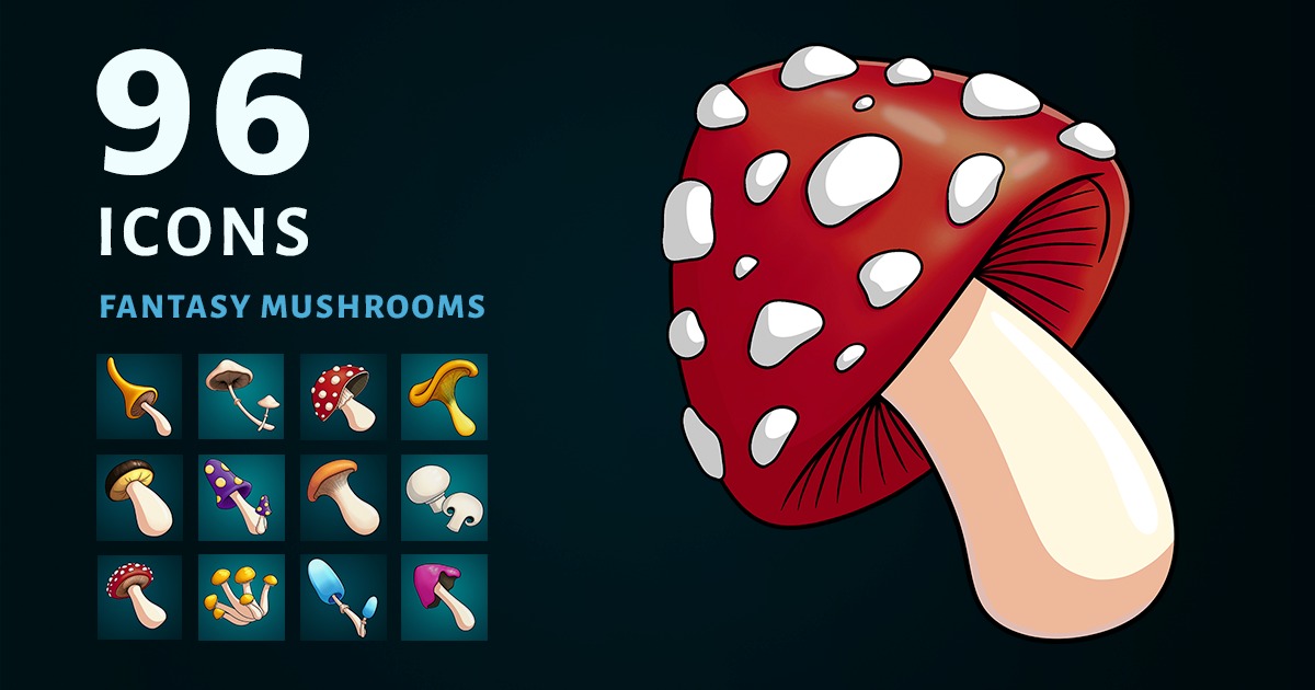 Fantasy Mushrooms Icon Pack | 2D Icons | Unity Asset Store