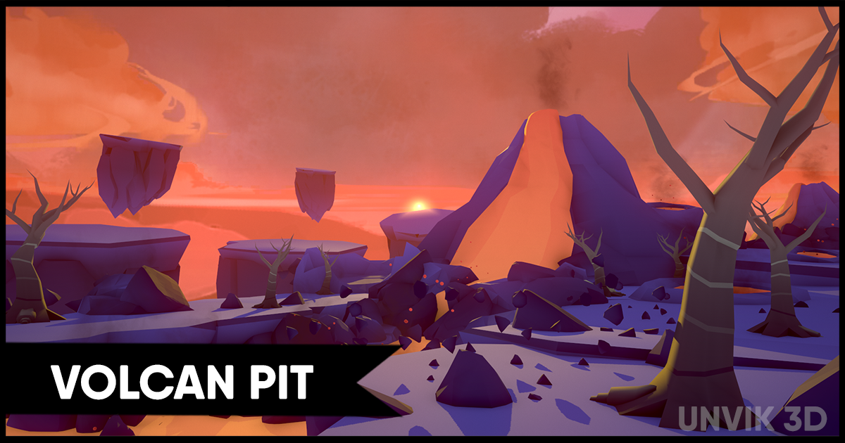 VolcanPit - Lowpoly Environment by Unvik_3D | 3D Landscapes | Unity ...