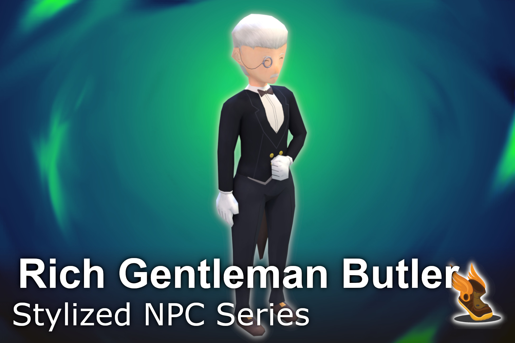 Stylized NPC - Rich Gentleman Butler | キャラクター | Unity Asset Store