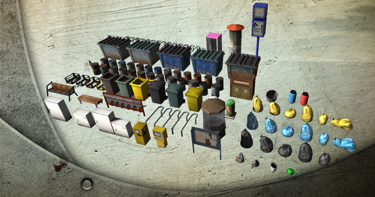 City props collection | 3D 외부소품 | Unity Asset Store