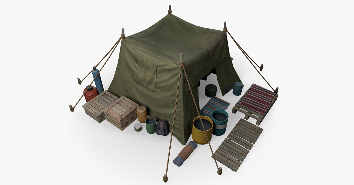 Post-Apocalyptic Survival Tent | 3D Industrial | Unity Asset Store