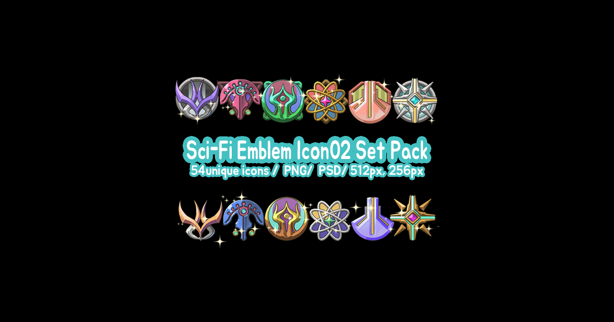 Sci-Fi Emblem Icon02 Set Pack | 2D Icons | Unity Asset Store