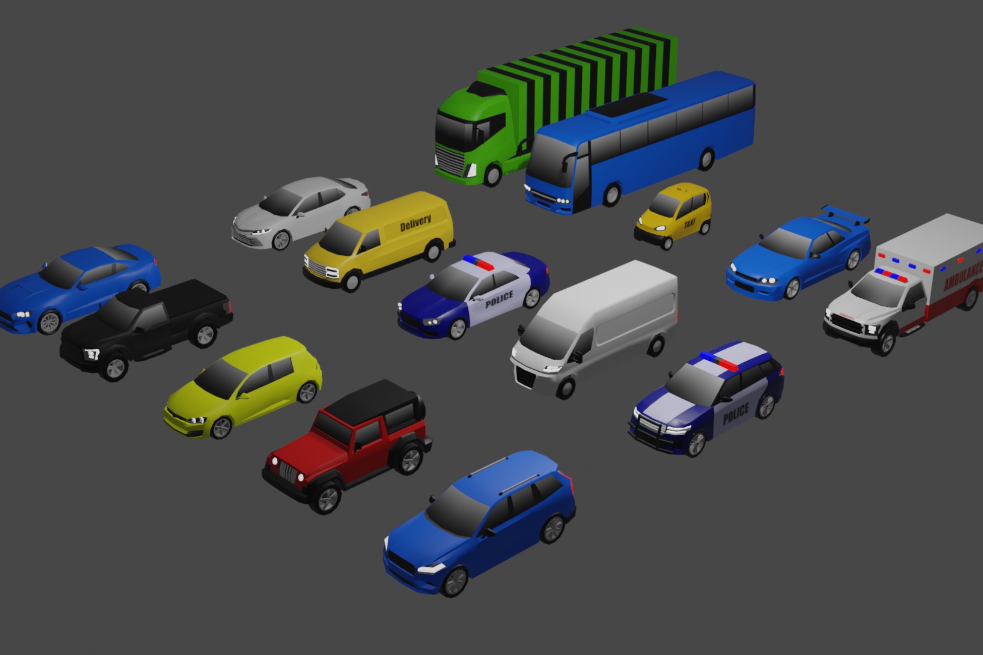 Low poly city vehicle pack | 3D 車両 | Unity Asset Store