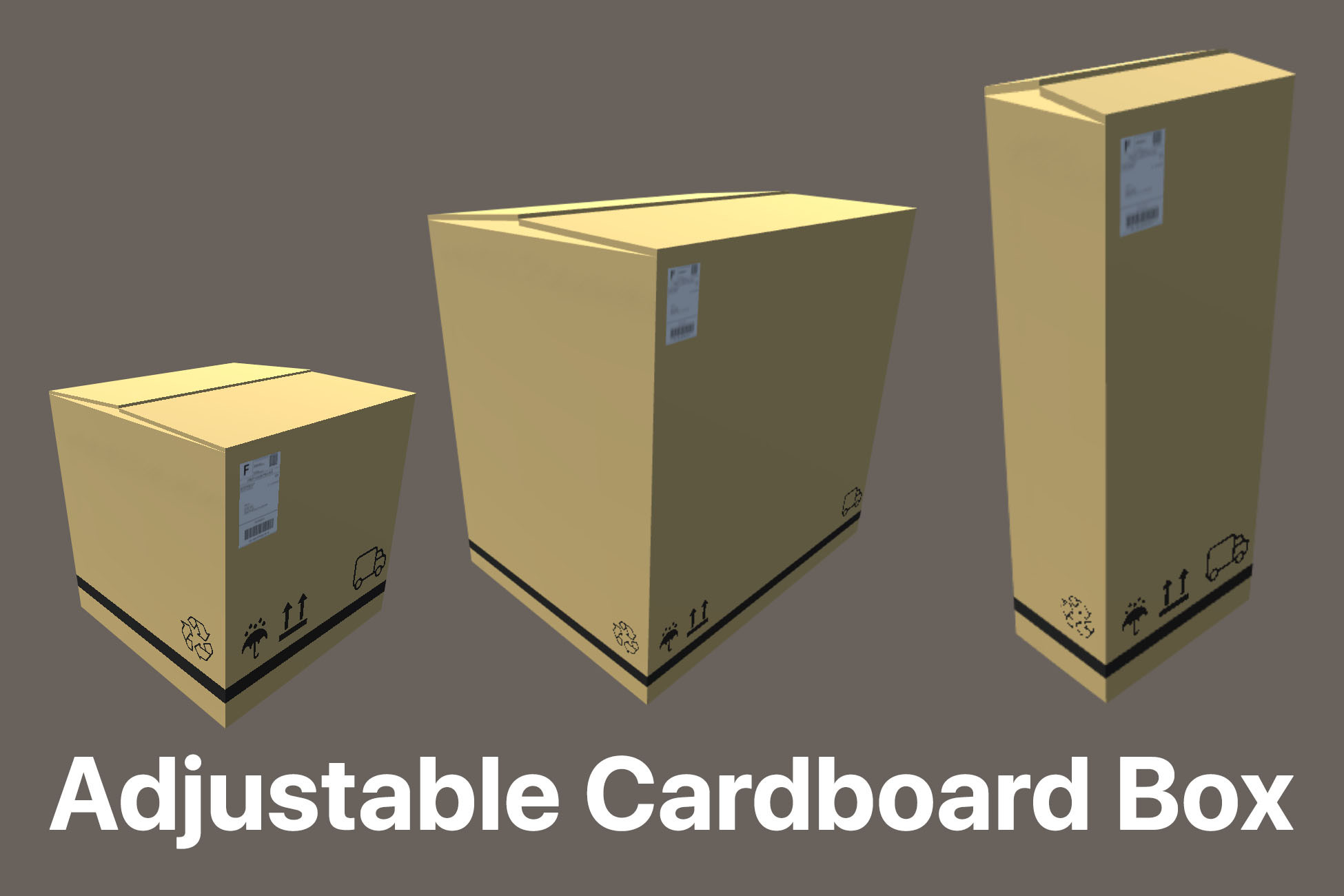 Adjustable Cardboard Box | 3D Props | Unity Asset Store