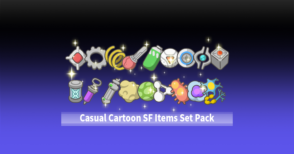 Casual Cartoon Sf Items Set Pack 2d Icons Unity Asset Store