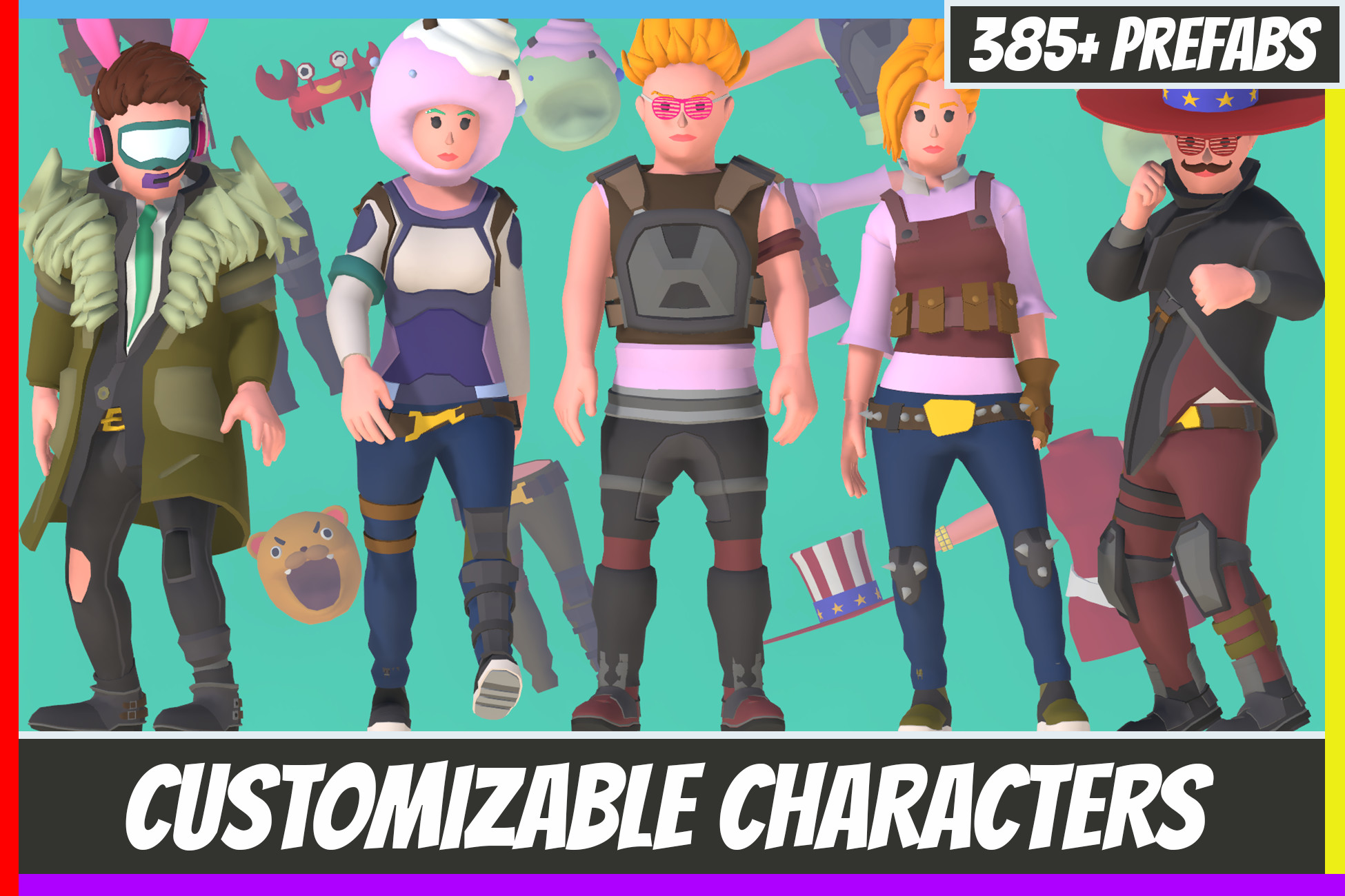 Customizable 3D Fun Characters Vol 1 | 3D Humanoids | Unity Asset Store