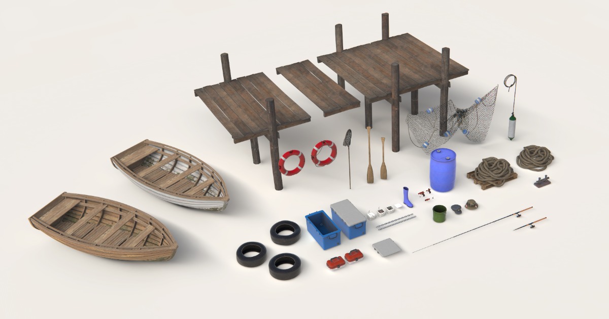 Fishing Docks & Boat Pack | 3D Props | Unity Asset Store