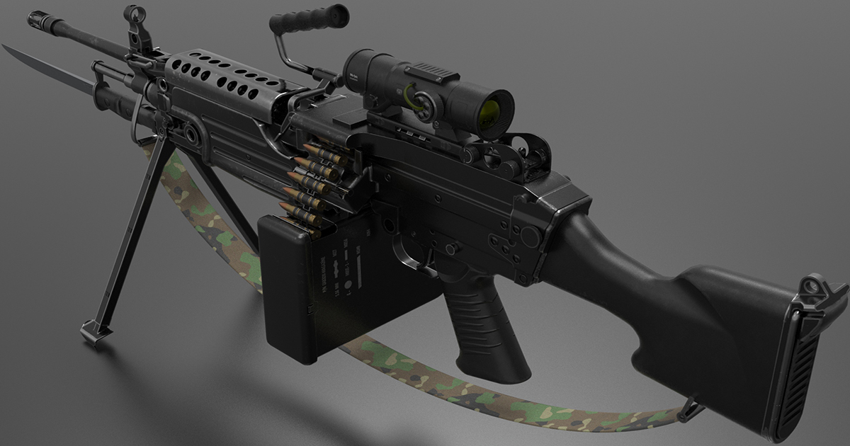 M249 Light Machine Gun LMG (Fps - Tps) | 3D 武器 | Unity Asset Store