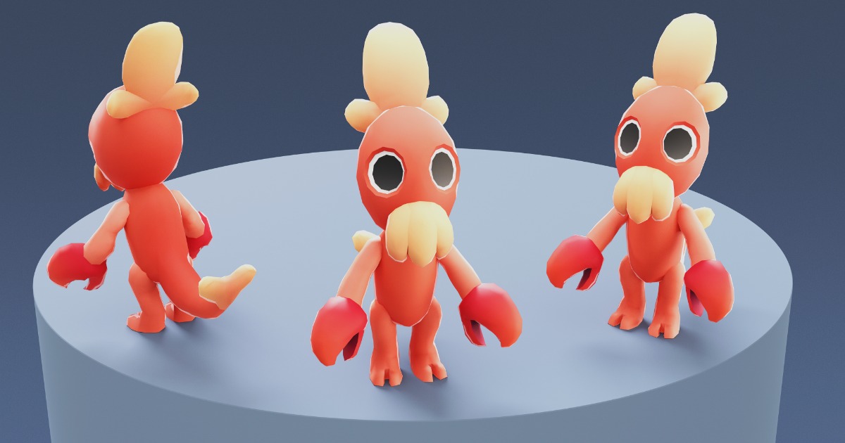 Cartoon Characters - Small Lobster Warrior | 3D Creatures | Unity Asset ...