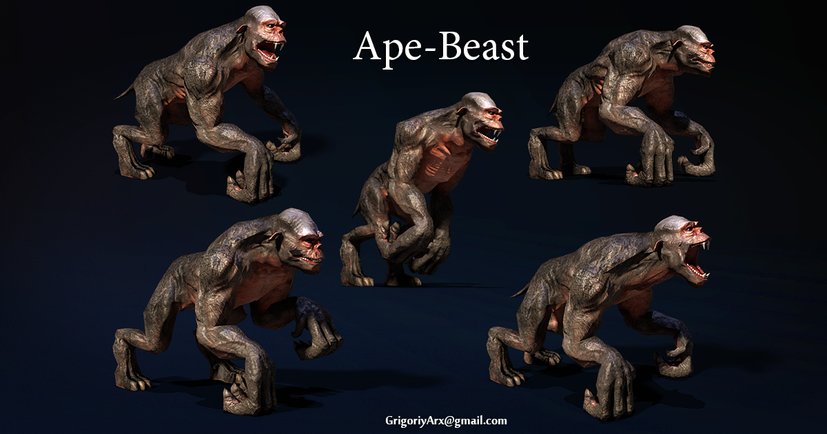 Ape - Beast | 3D Creatures | Unity Asset Store
