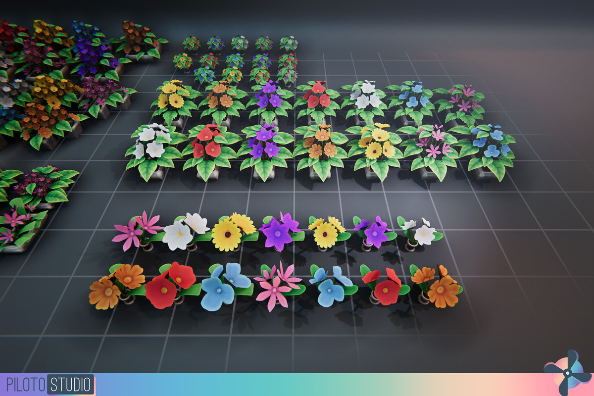Stylized Vegetation Pack - Flowers, Bushes, Leaves, Vases
