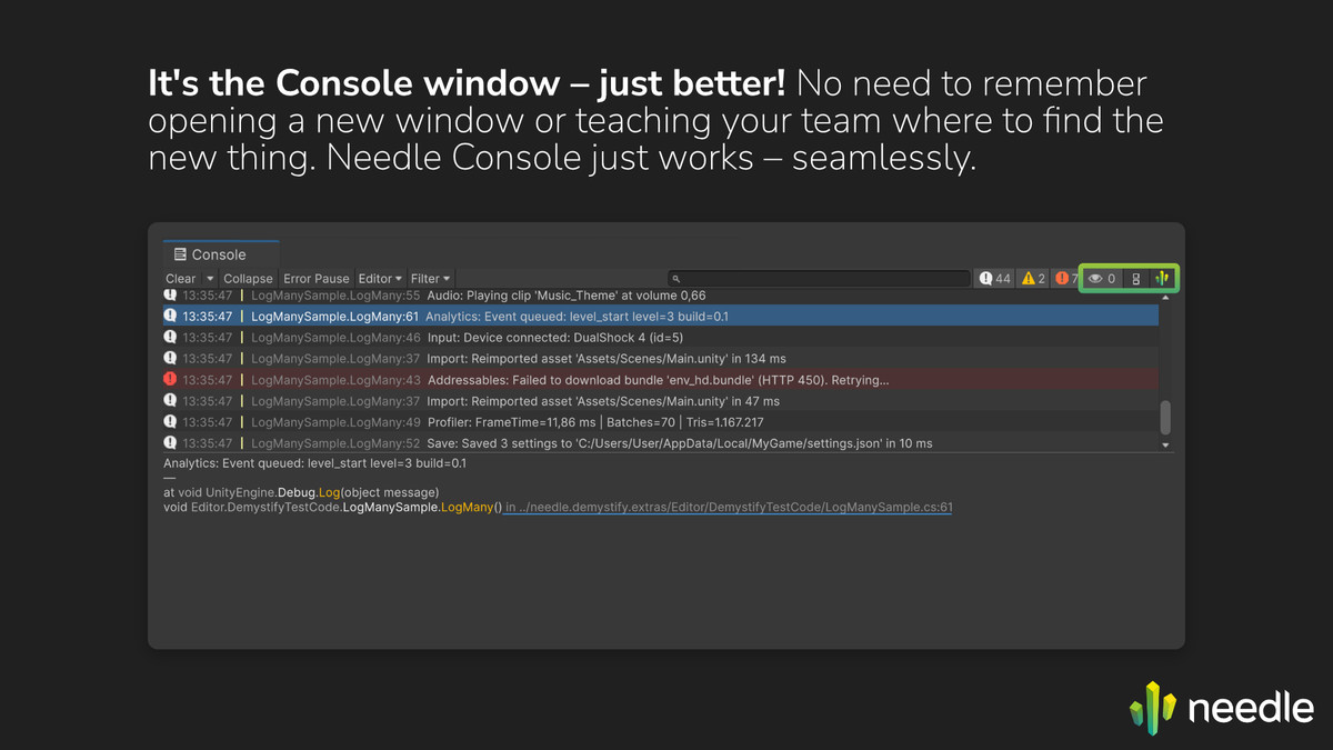 Needle Console - Seamless Integration for Developers