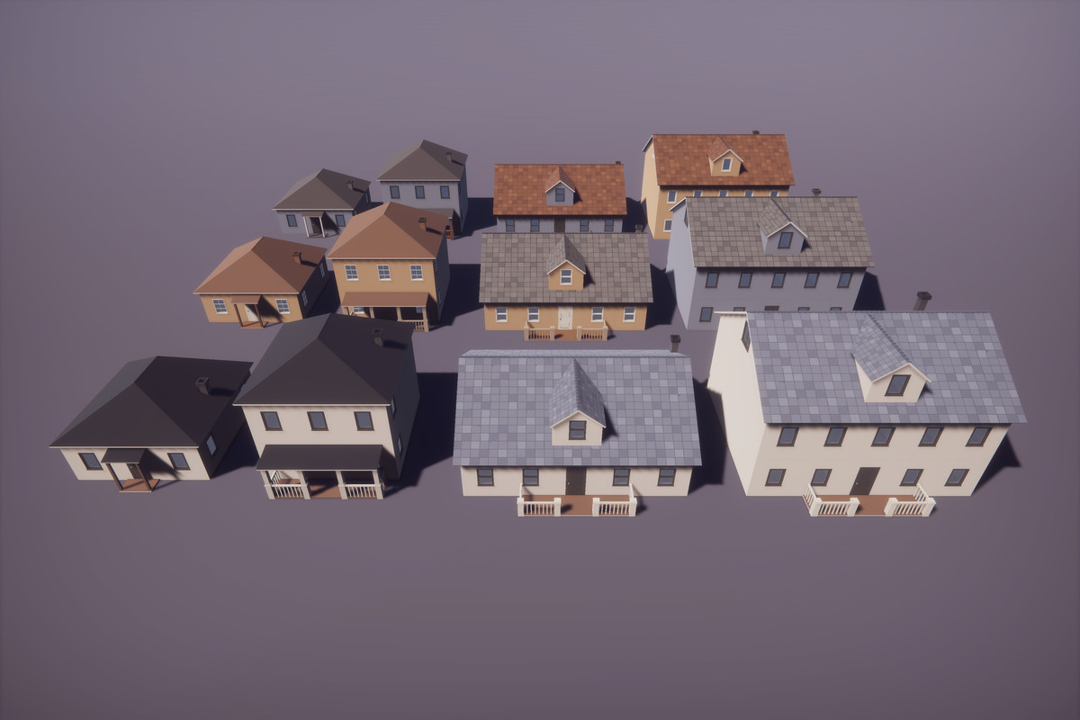 Low Poly House Interior & Exterior