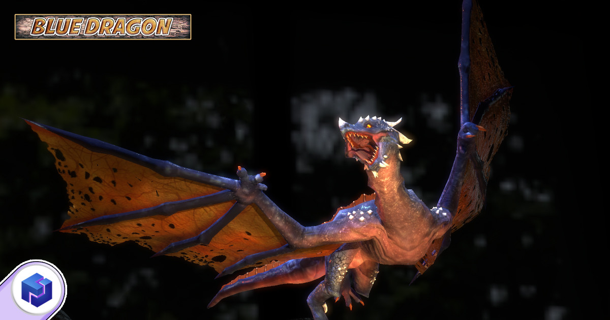 Blue Dragon animated Fantasy Creature