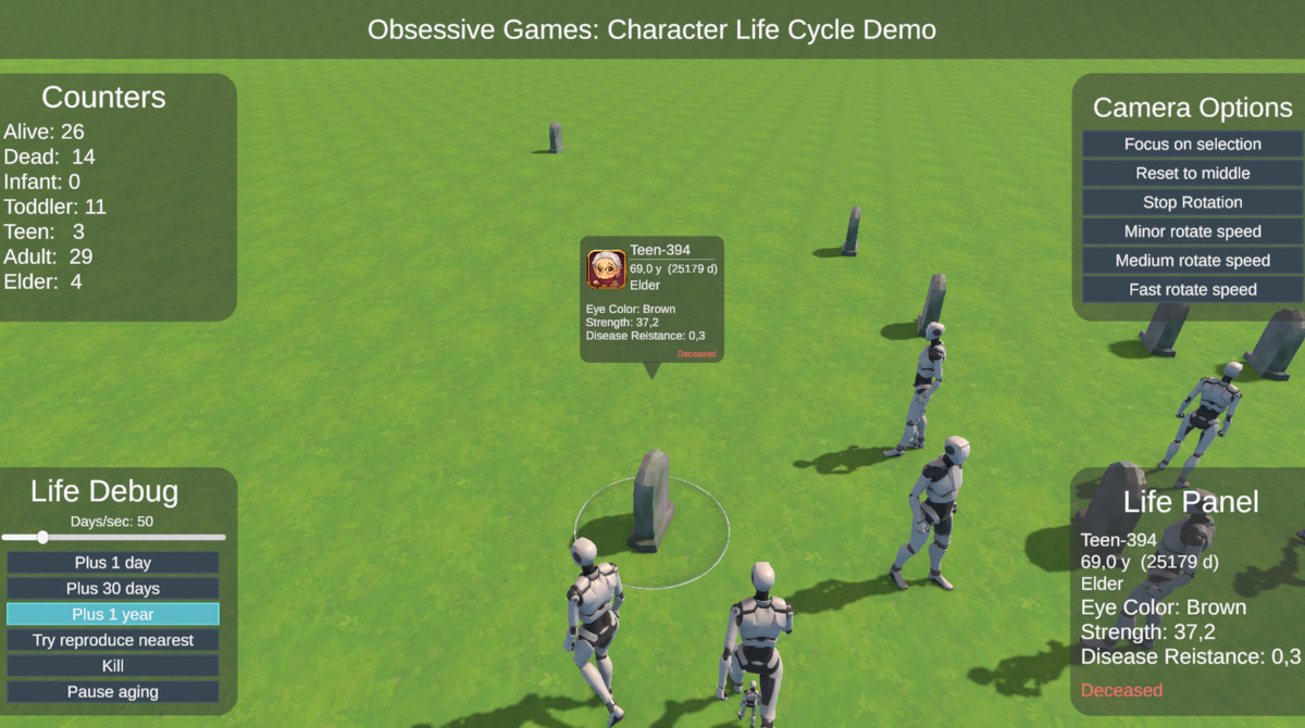 Character Life Cycle System