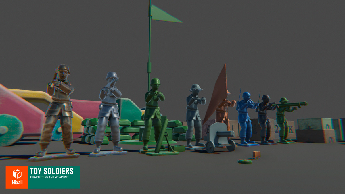 Toy Soldiers - characters and weapons