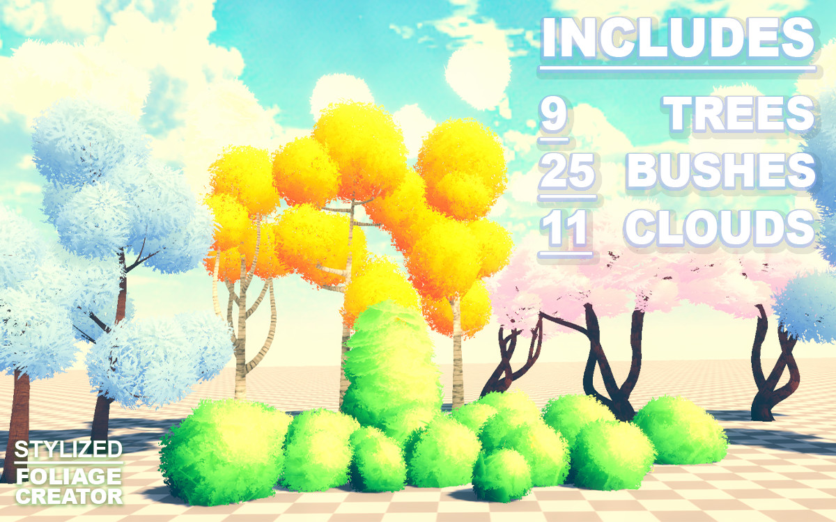 Stylized Foliage Bush & Clouds Creator
