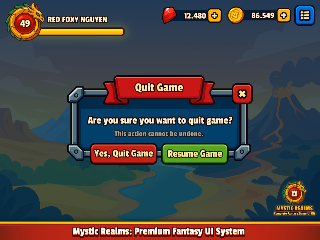 Mystic Realms: Premium Fantasy UI System