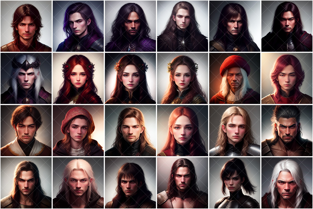 Fantasy Character Portraits - Dark and Light