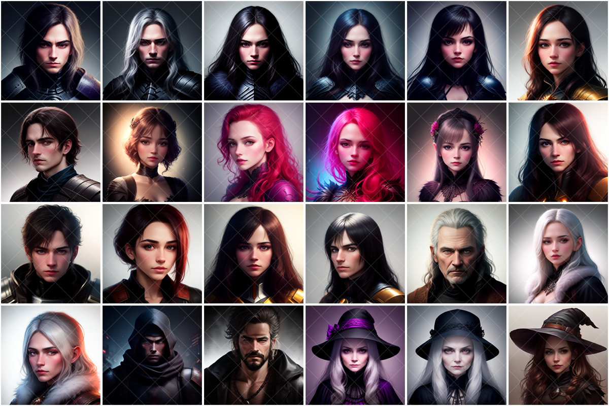 Fantasy Character Portraits - Dark and Light