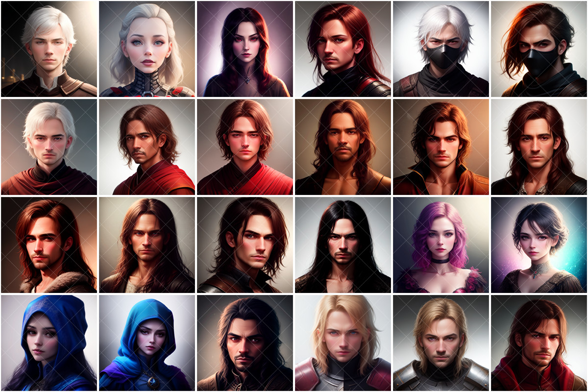 Fantasy Character Portraits - Dark and Light