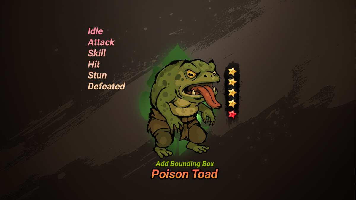 Poison Toad_Spine Animation Character Idle/AFK Turn-base