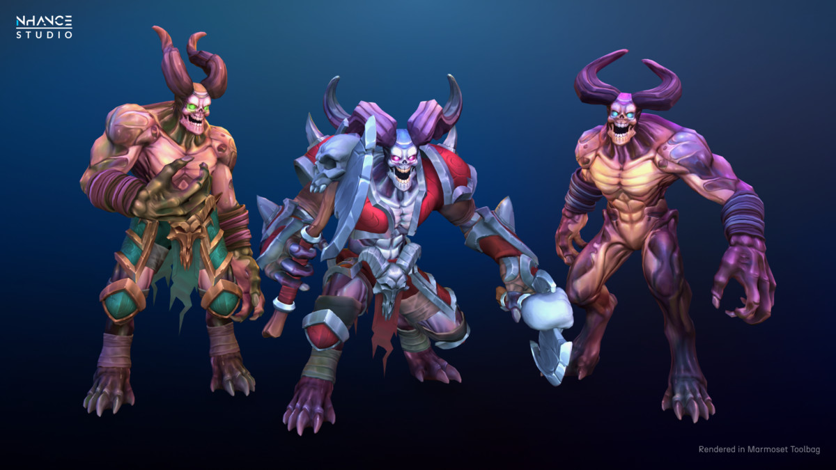 Stylized Fantasy Modular Hellguard Demon Hero