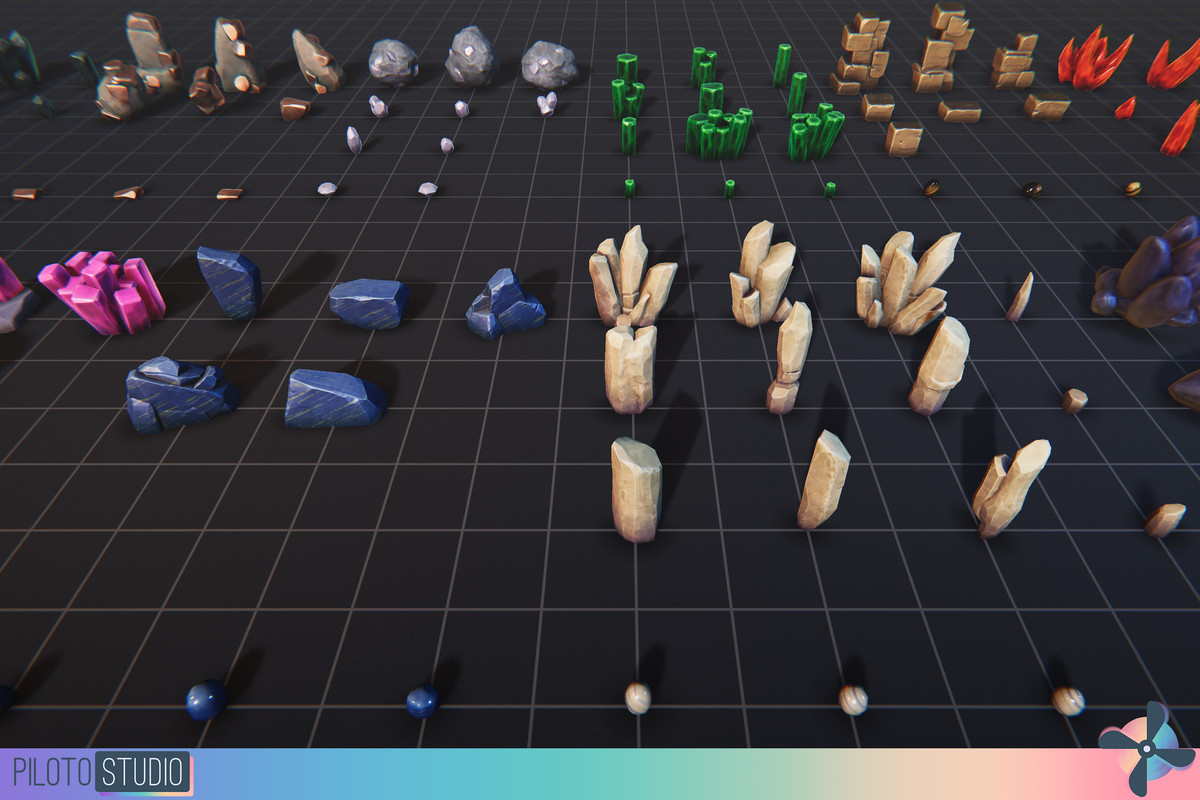 Stylized Crystals and Gems Megapack