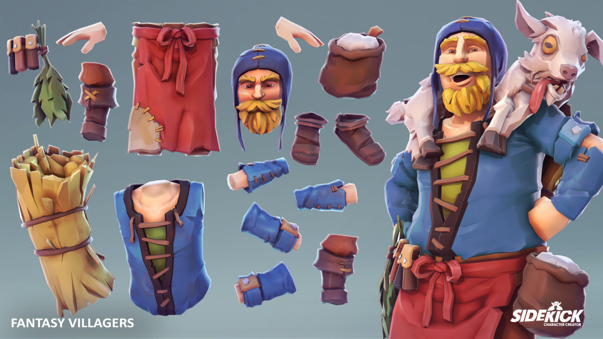 Fantasy Villagers – Sidekick Modular Characters by Synty