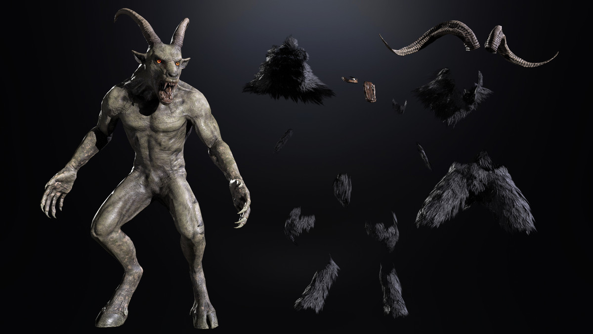 Chort, Goatman, Baphomet, Demon - Mythical Creatures (Bonus: Zombie Skin)