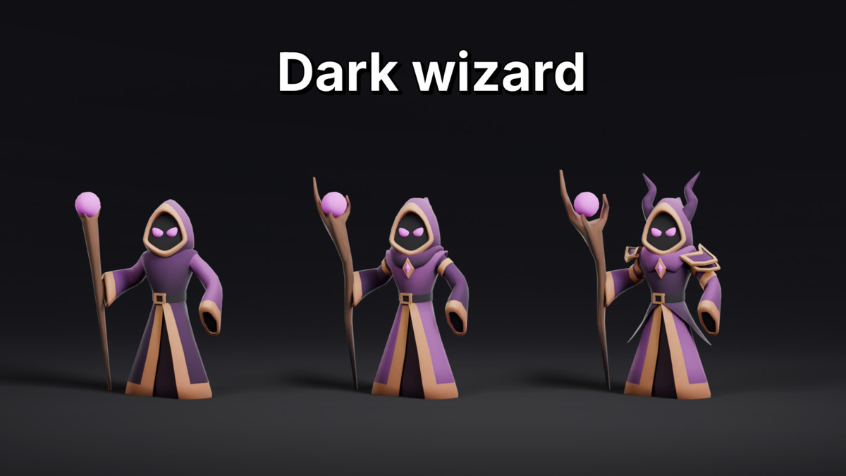 Dark Wizard | Dungeon RPG Monsters Evolutions – Stylized Low Poly ...