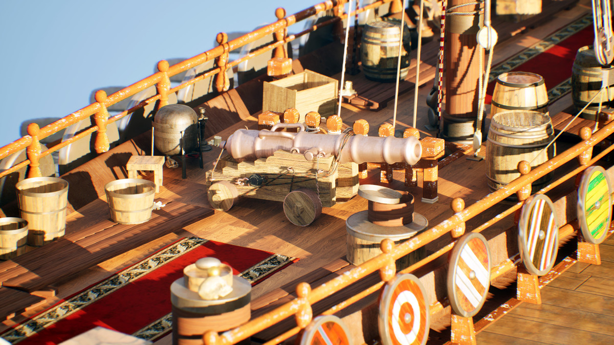 Dromon Galleon Sail Ship - 3D Model