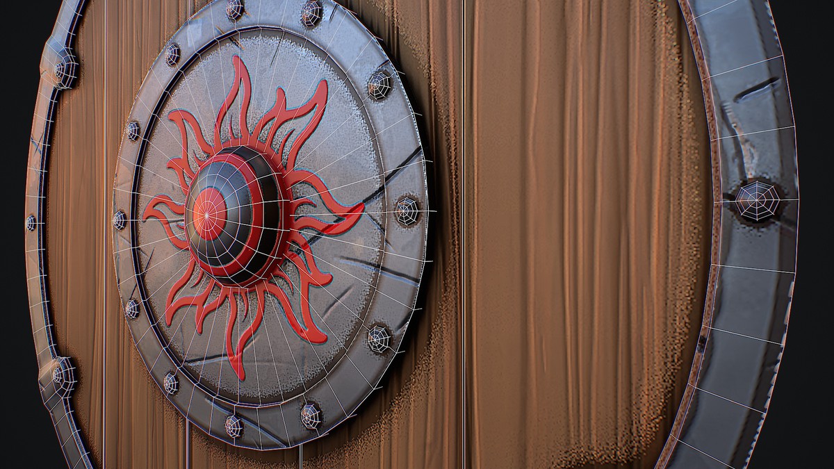 Viking shield Stylized game ready 3d model