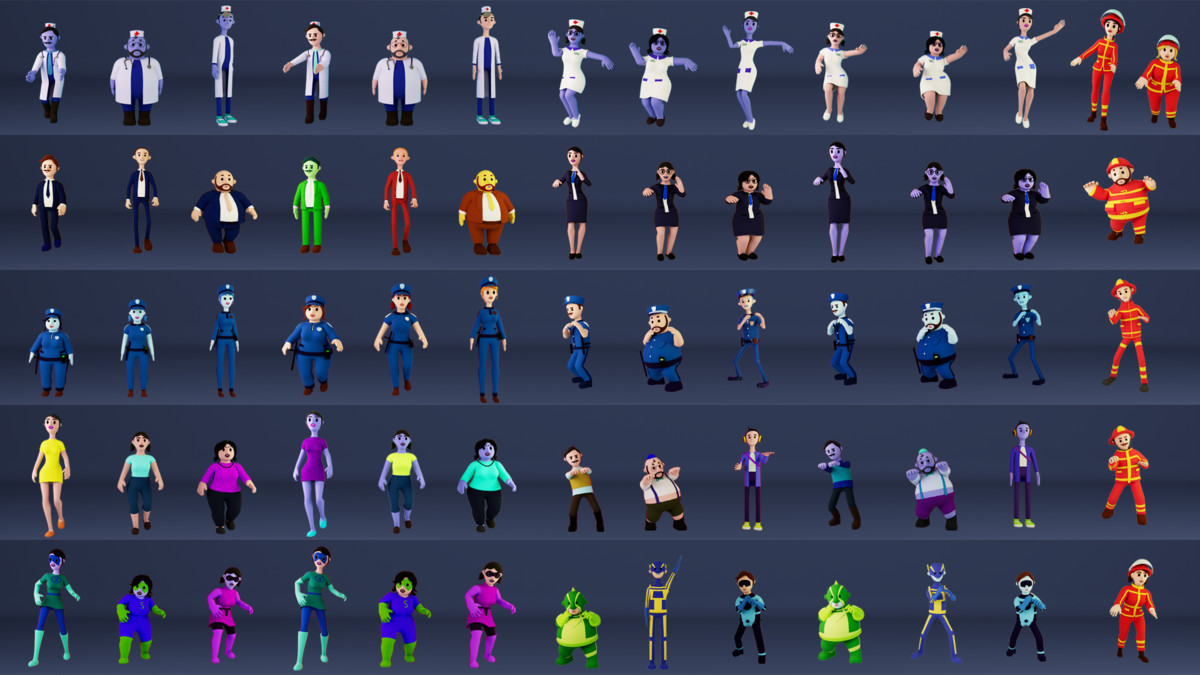 Cartoon 66 Stylized Characters with Toon Shader Cartoon 66 Stylized Characters with Toon Shader
