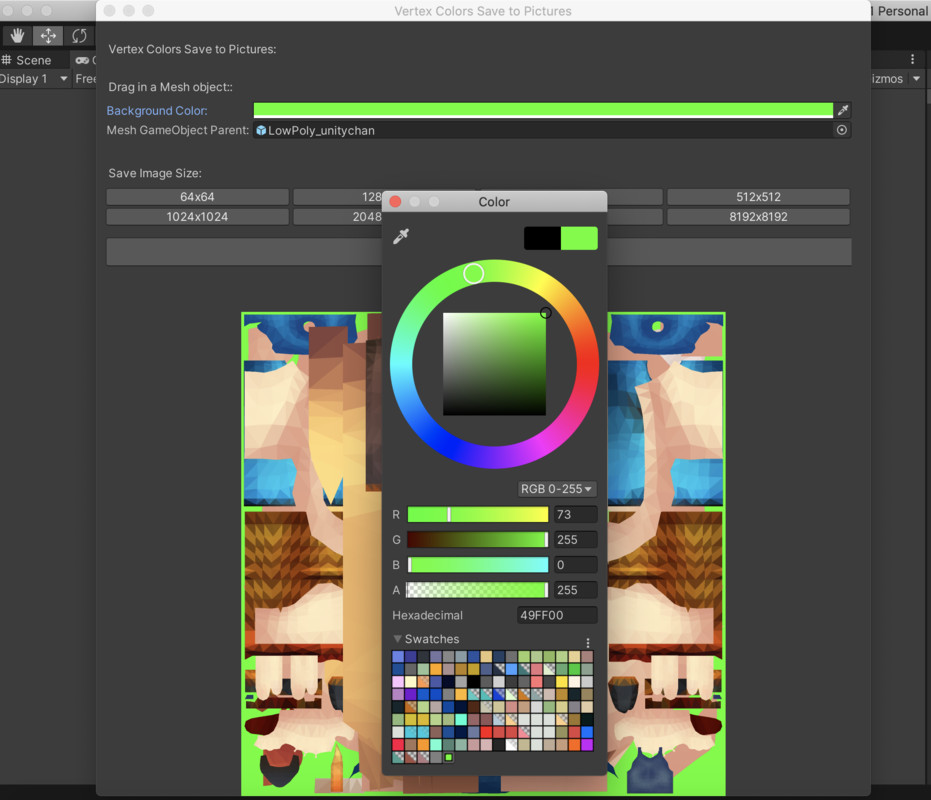 Vertex Colors Save to Pictures