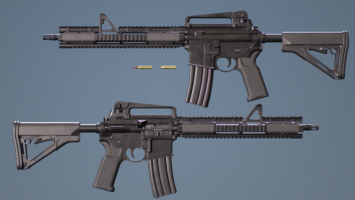 MR-44 Assault rifle With Hands