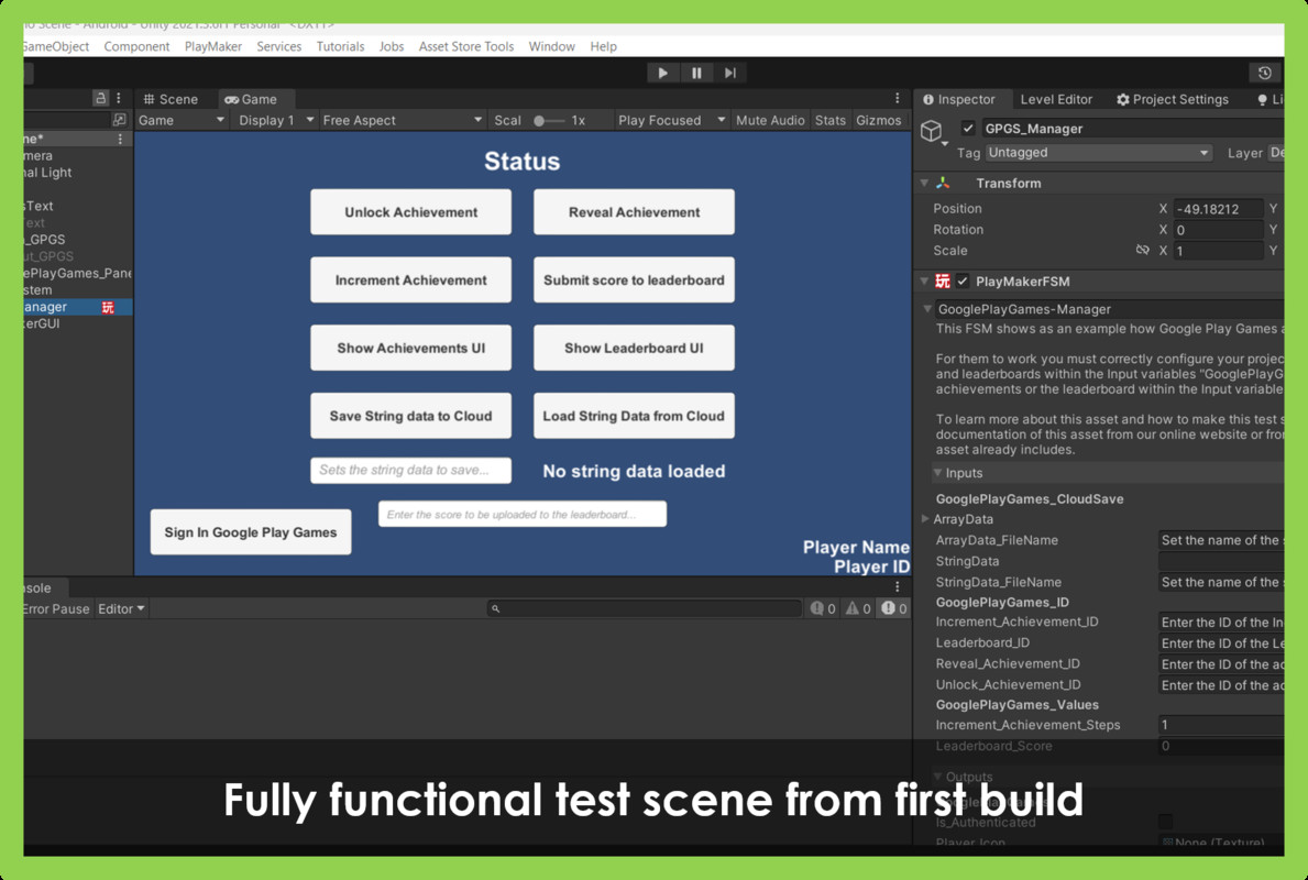 Integration of Google Play Games for PlayMaker