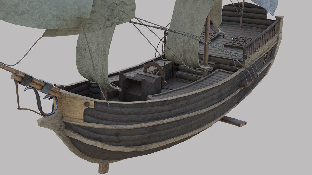 Sailing Ship Barque URP and HDRP Textures