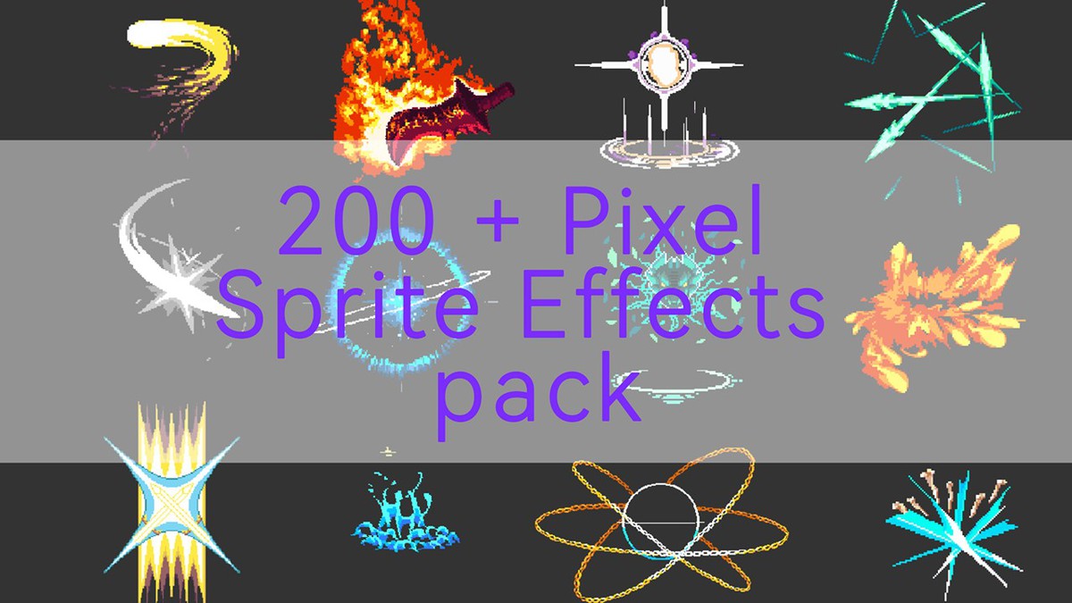 200 + Pixel Sprite Effects pack