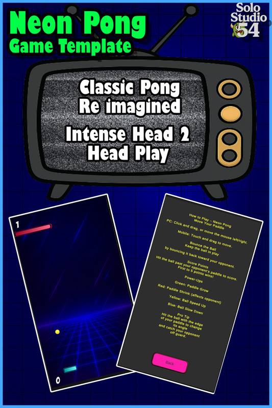 Neon Pong – Retro 2D Paddle Game Template for Unity