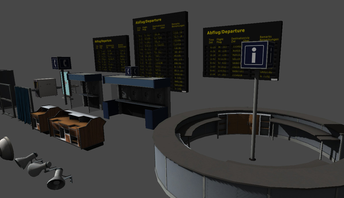 Airport terminal props