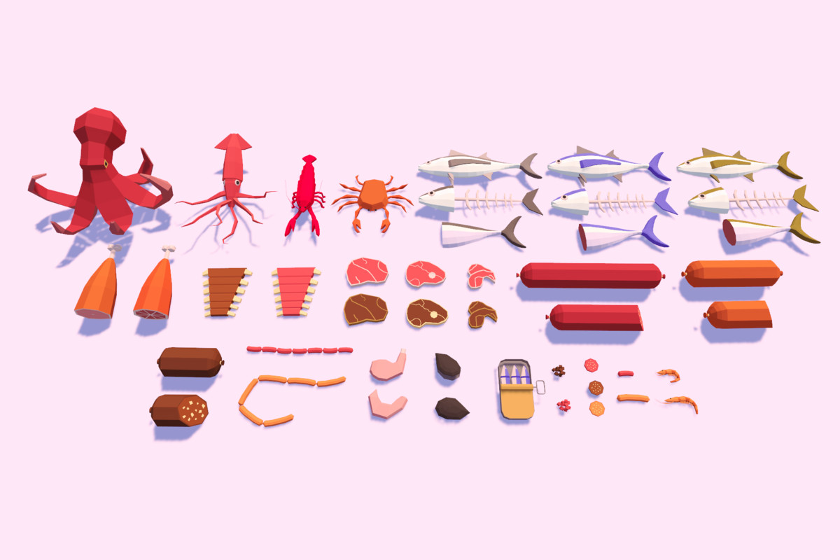 Hypercasual Characters Bundle + Food Bundle
