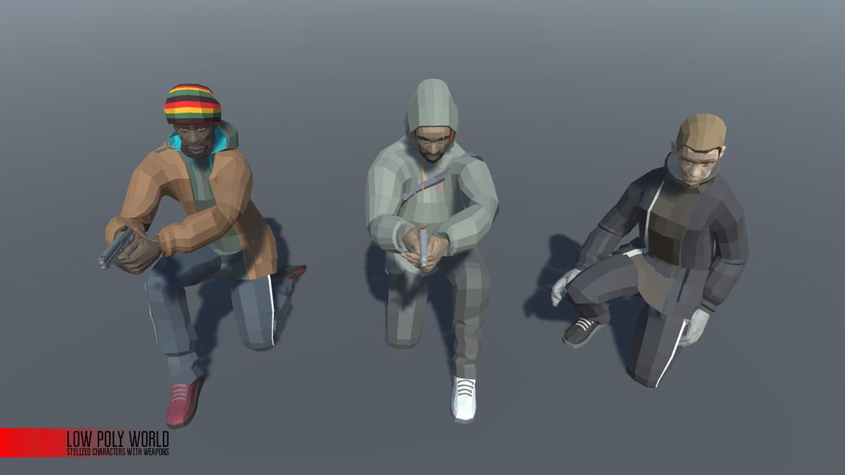 LOW POLY WORLD - STYLIZED CHARACTERS WITH WEAPONS