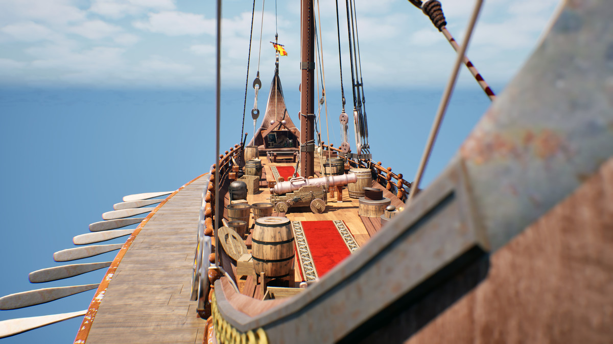 Dromon Galleon Sail Ship - 3D Model
