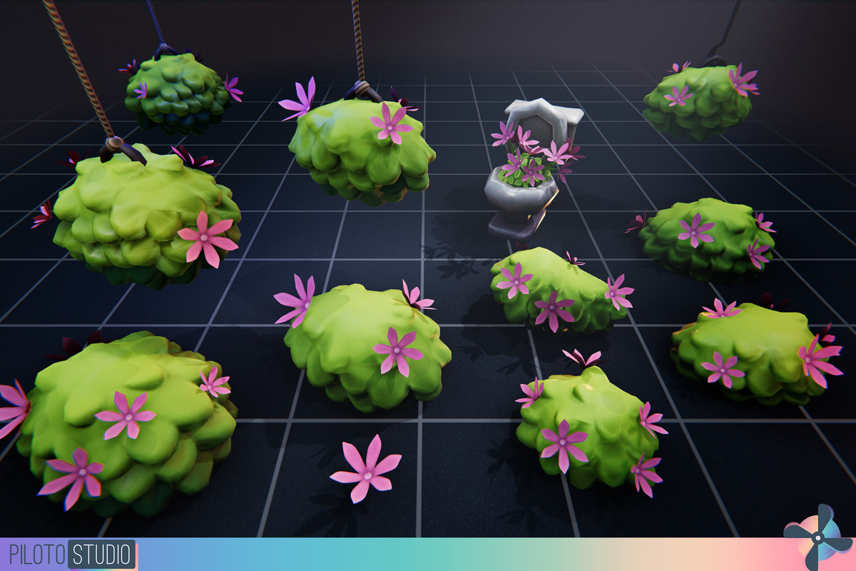 Stylized Vegetation Pack - Flowers, Bushes, Leaves, Vases