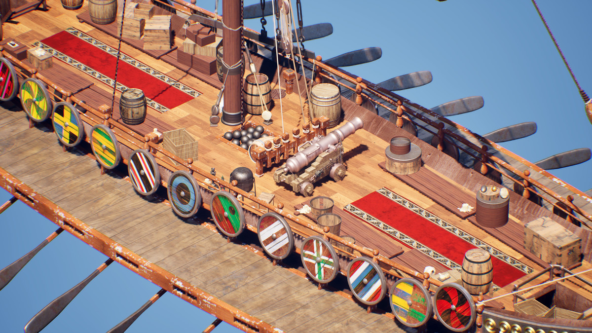 Dromon Galleon Sail Ship - 3D Model